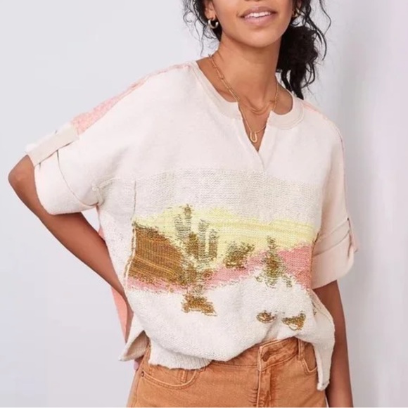 Pilcro | Sweaters | New Pilcro Anthropologie Desert Intarsia Knitted ...
